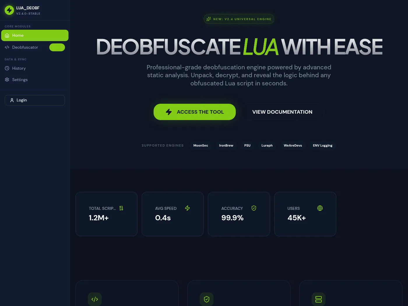 Lua Deobfuscator Web | Built with Blink