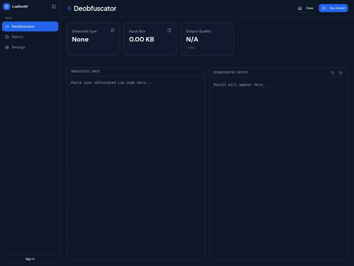 Lua Deobfuscator Web