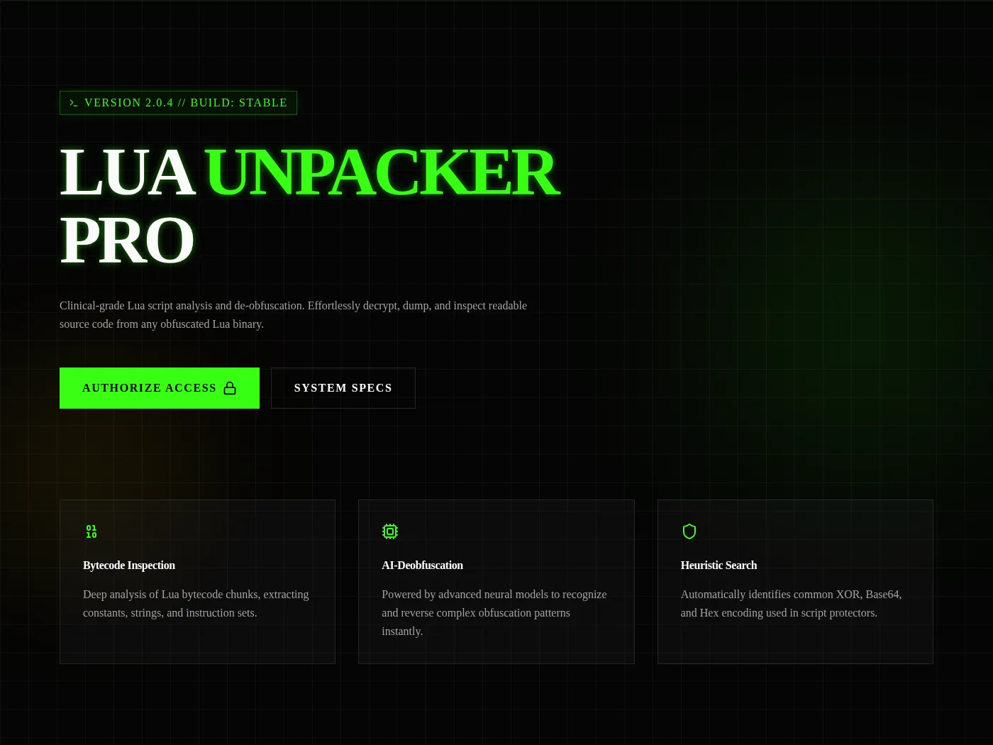 Lua Unpacker Pro