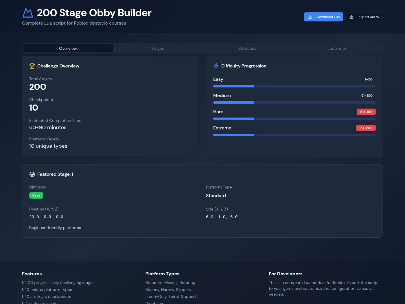 200 Stage Obby Builder
