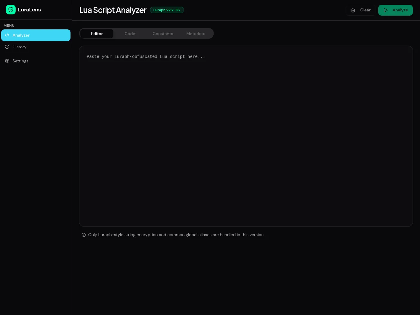 Obfuscated Lua Script Analyzer