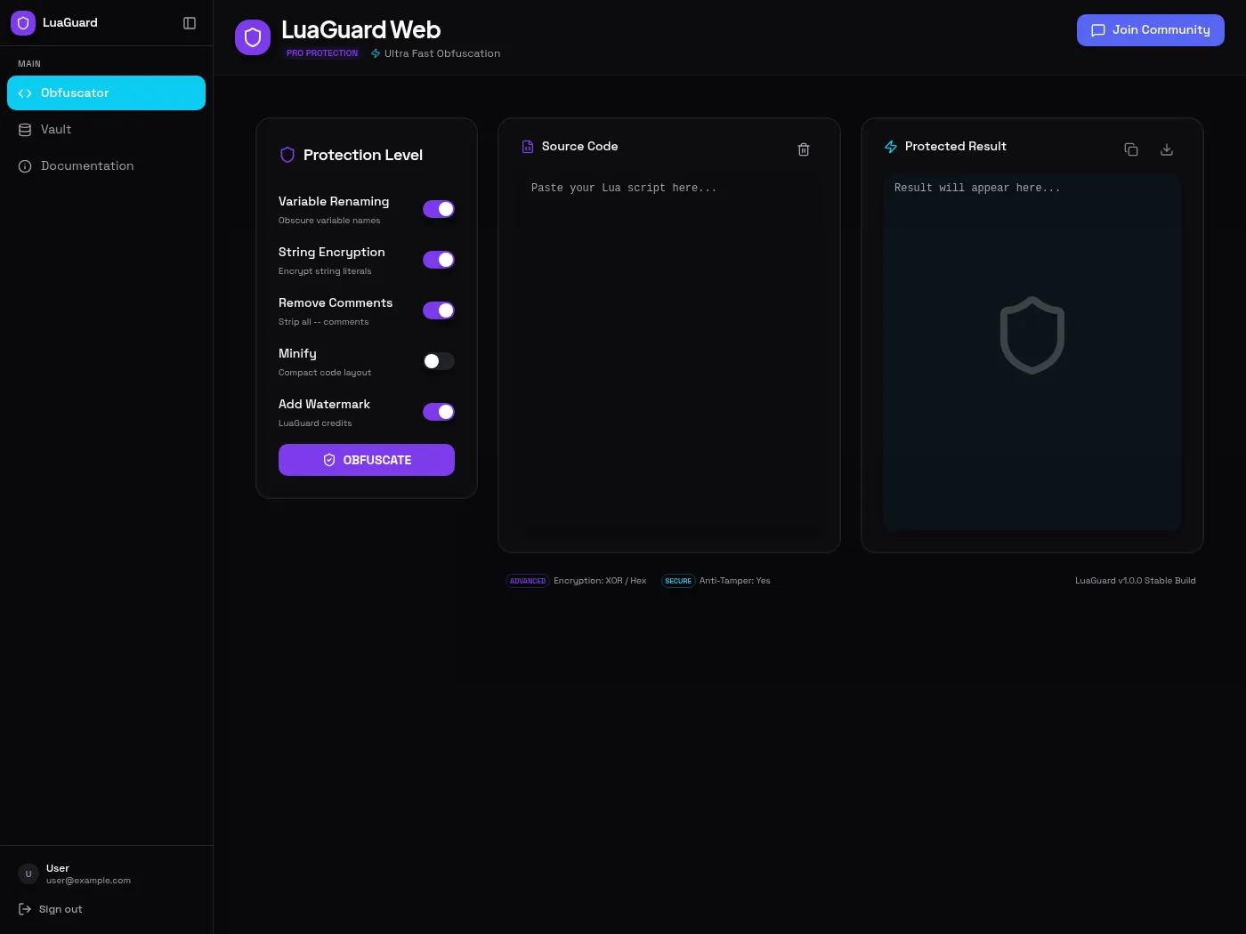 LuaGuard Web Obfuscator
