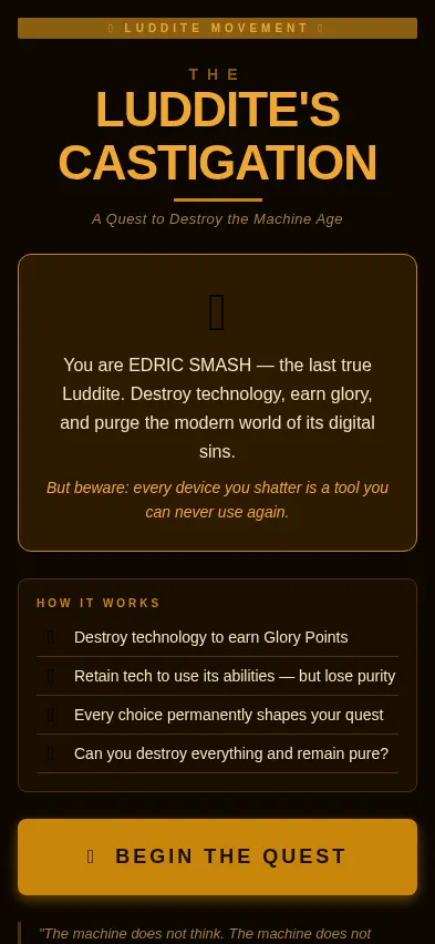 Luddite's Castigation Quest