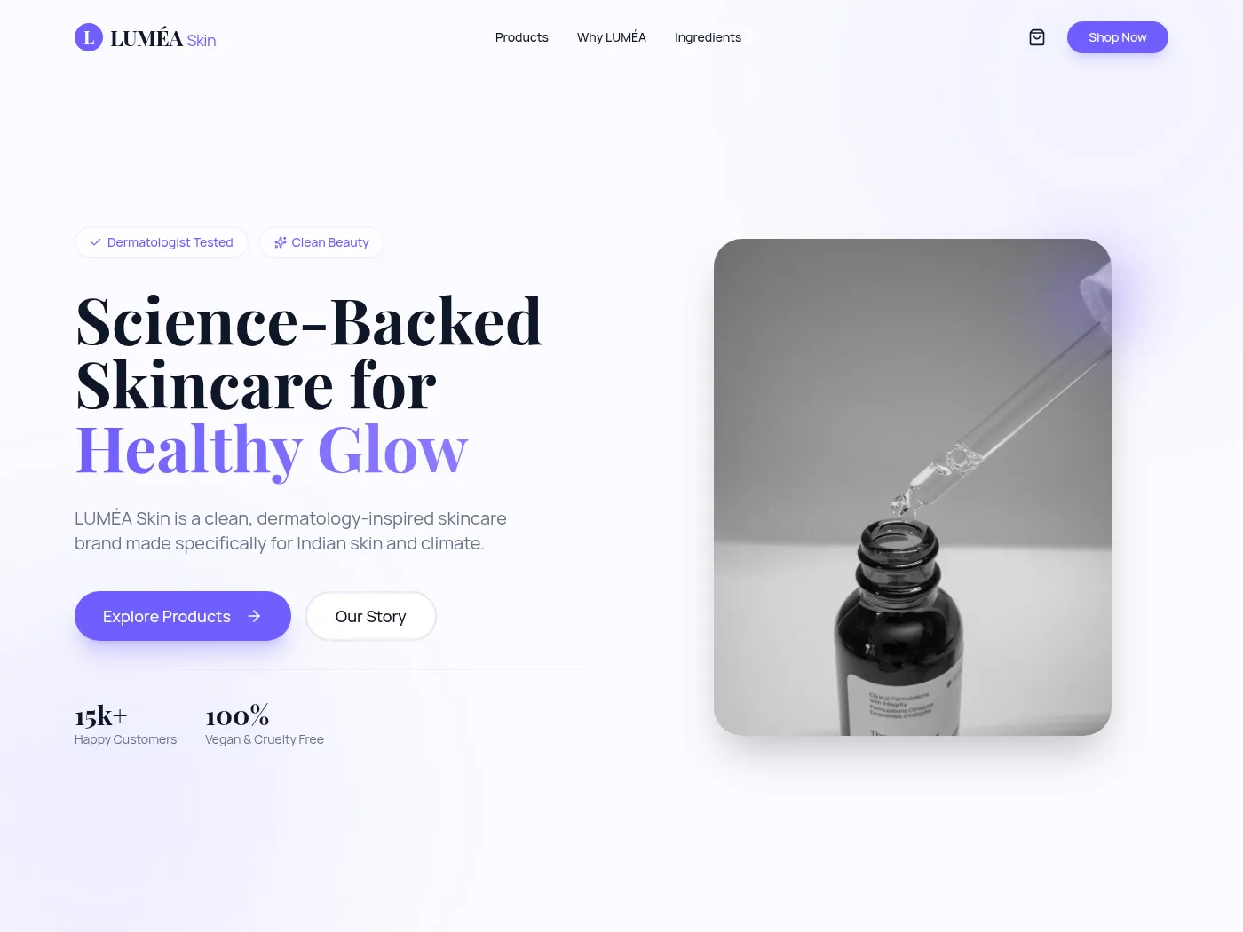LUMÉA Skin Landing Page