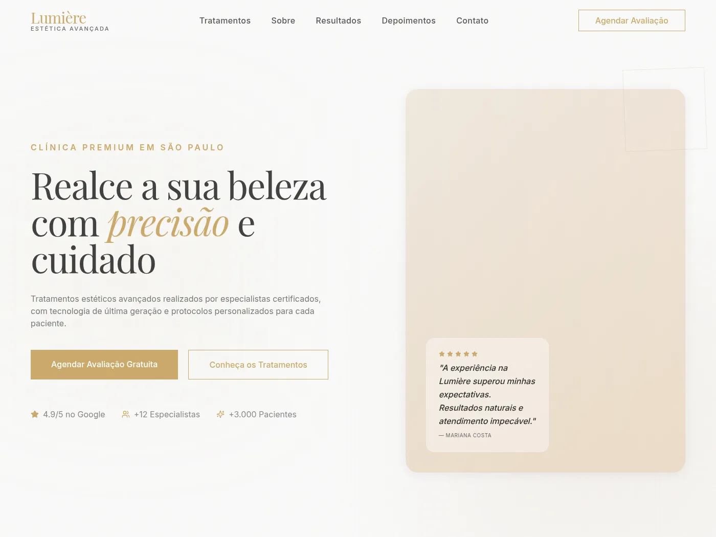 Lumière Luxury Landing Page