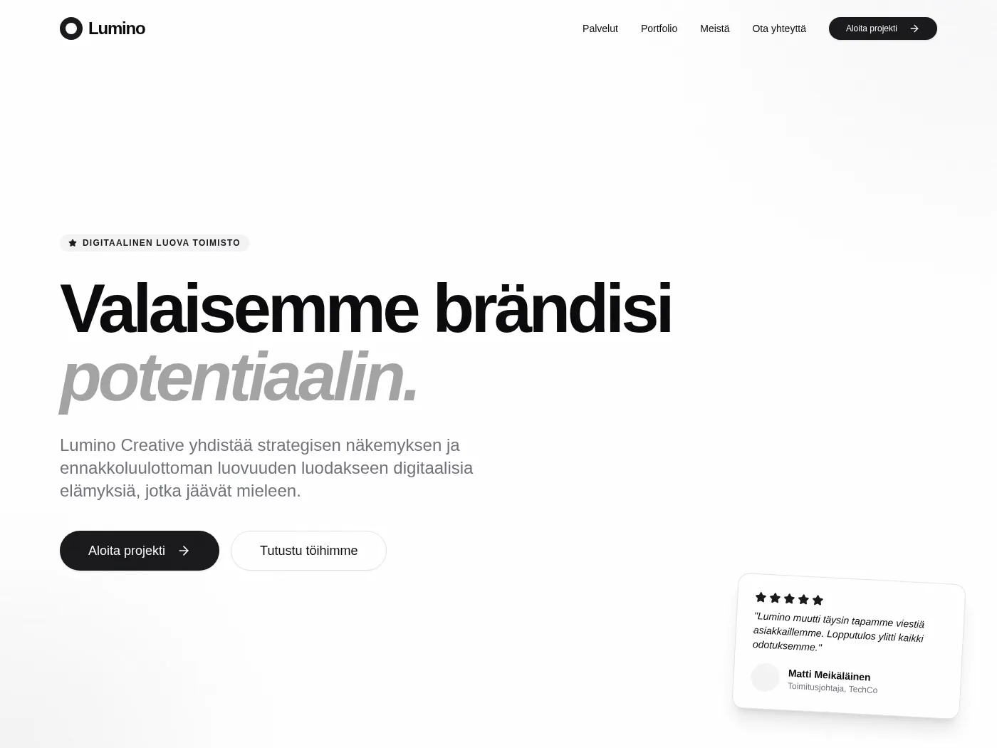 Lumino Creative Landing