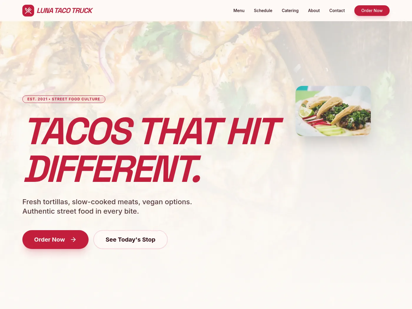 Luna Taco Truck Website