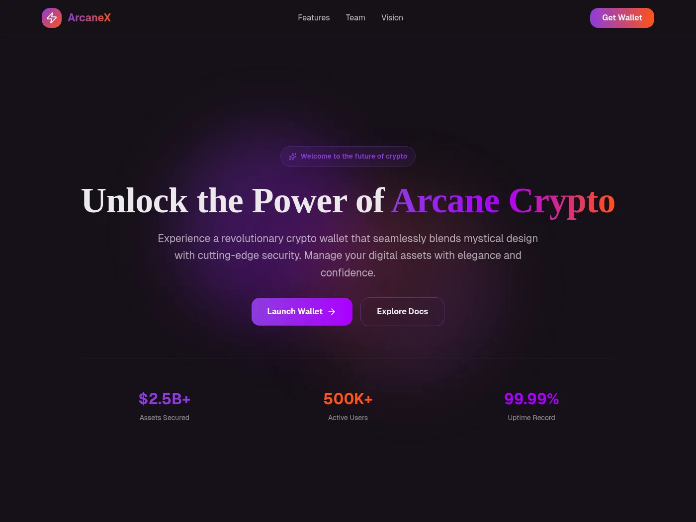 LunaWallet Welcome Page