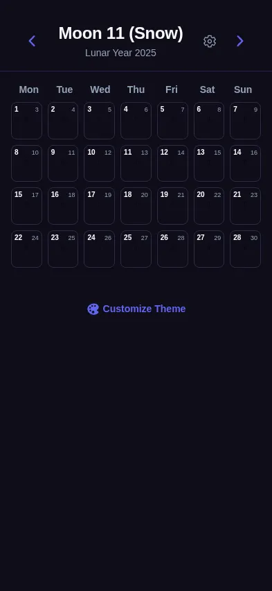 Lunar 13 Calendar