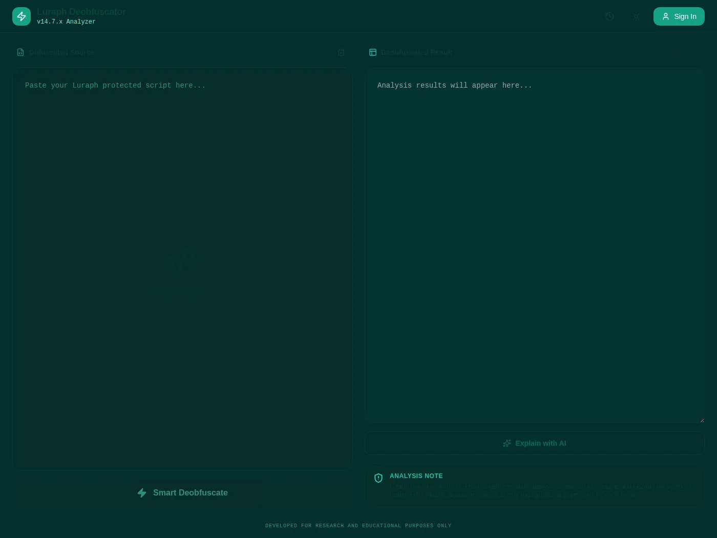 Luraph Deobfuscator Web Tool