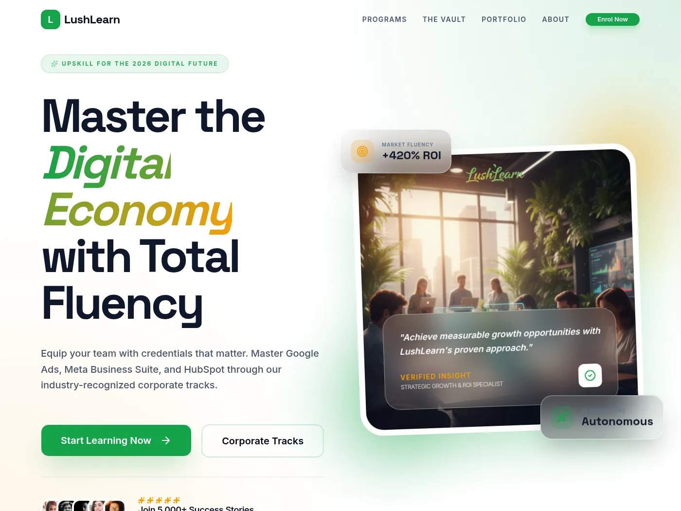 LushLearn Homepage Banner