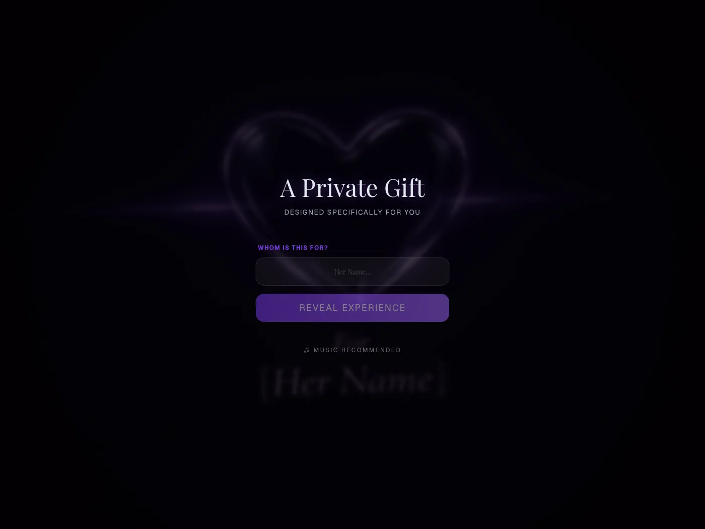Cinematic Romance Web Experience