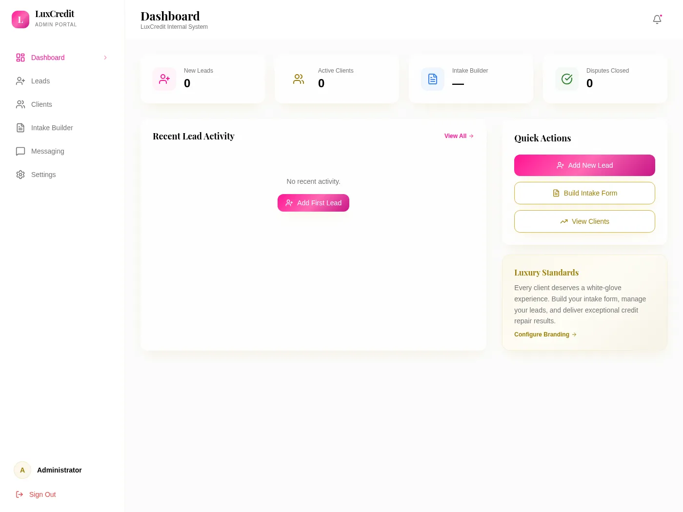 LuxCredit CRM Portal