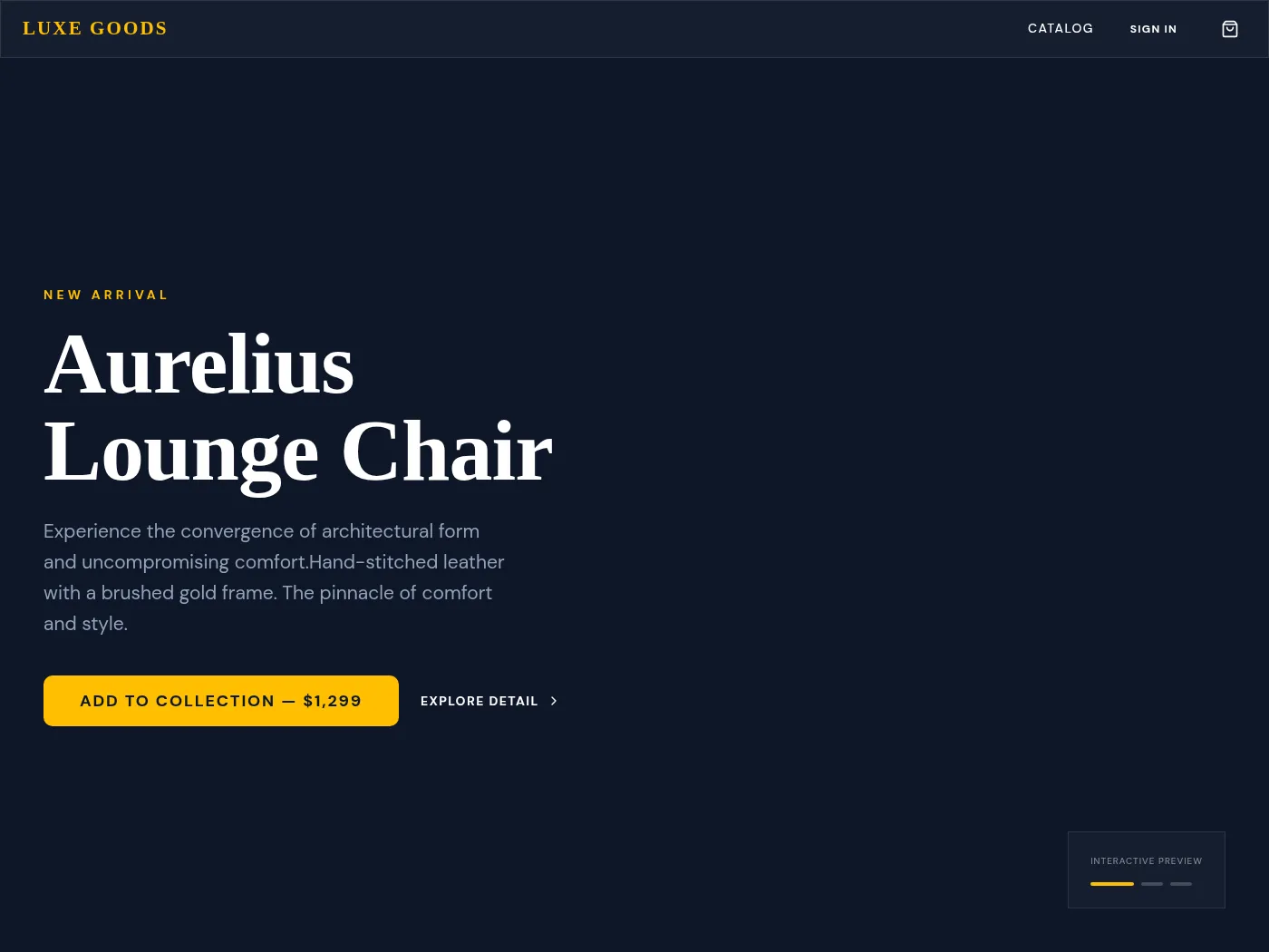 Luxe Goods 3D Commerce