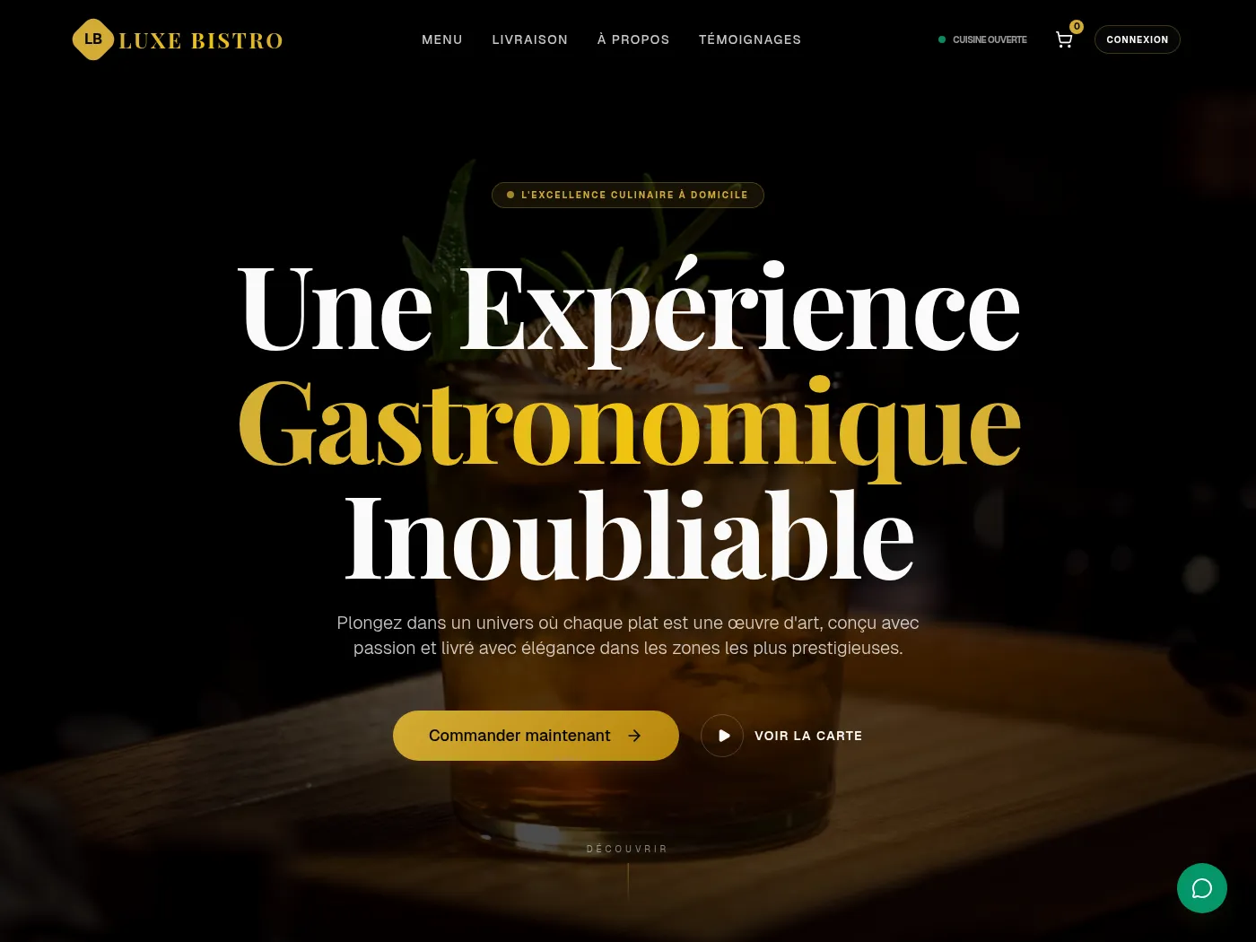 Luxe Bistro Web Experience