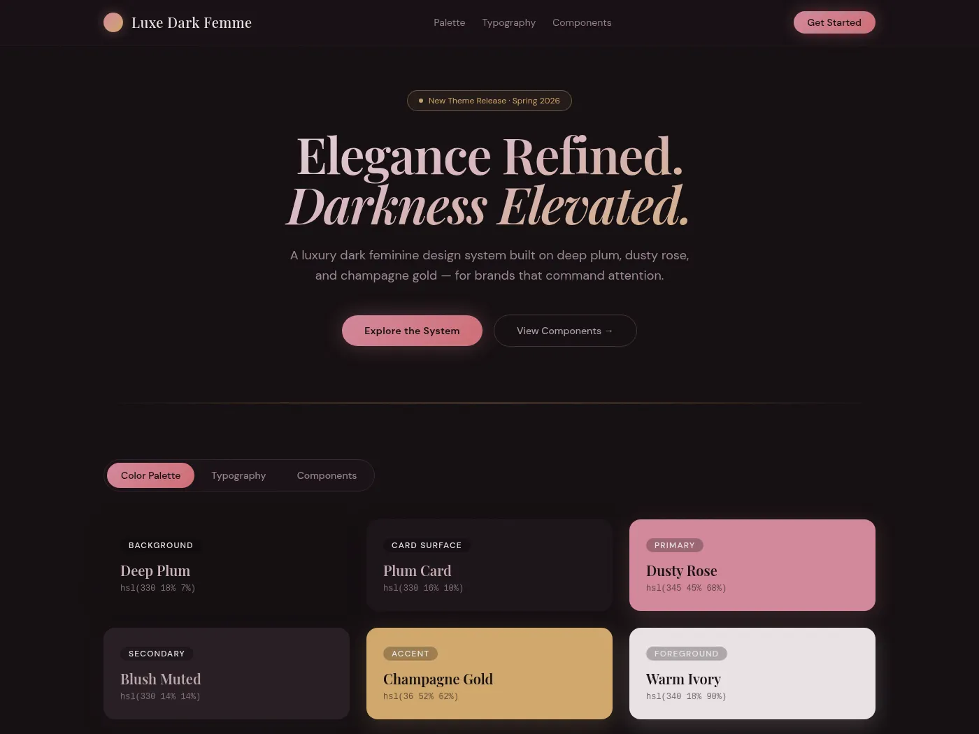 Luxe Dark Femme Theme