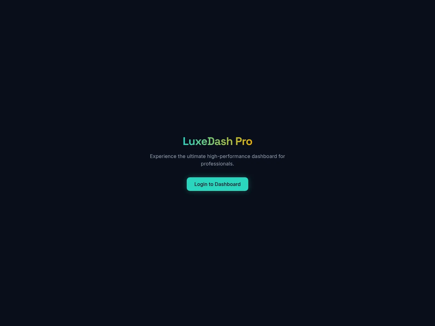 LuxeDash Pro Dashboard