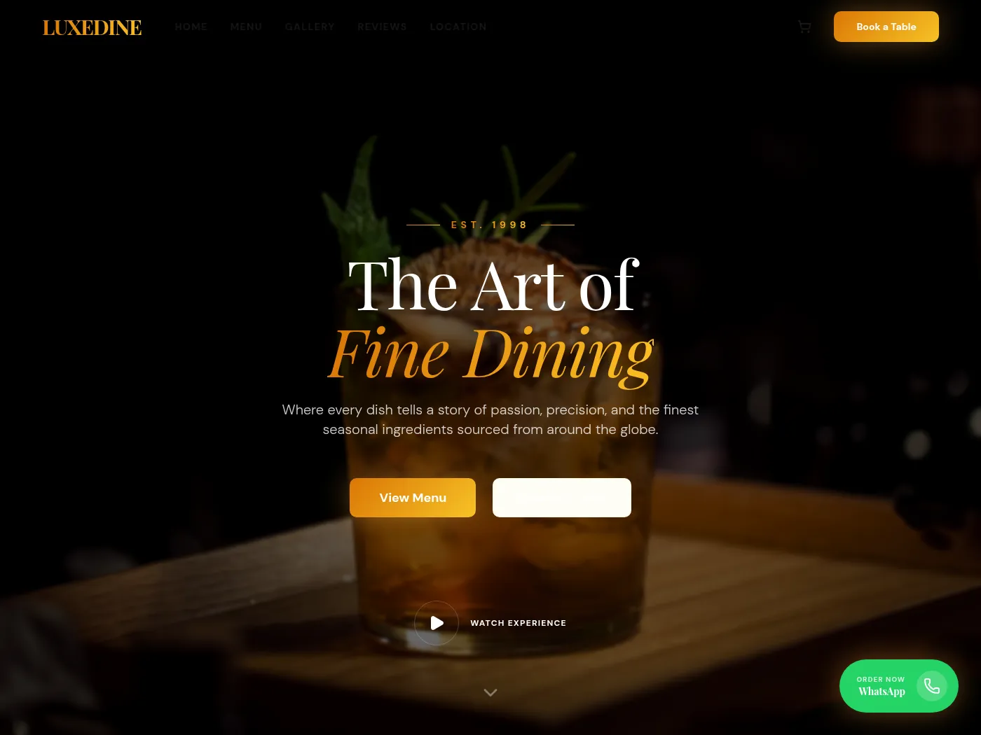 LuxeDine Website