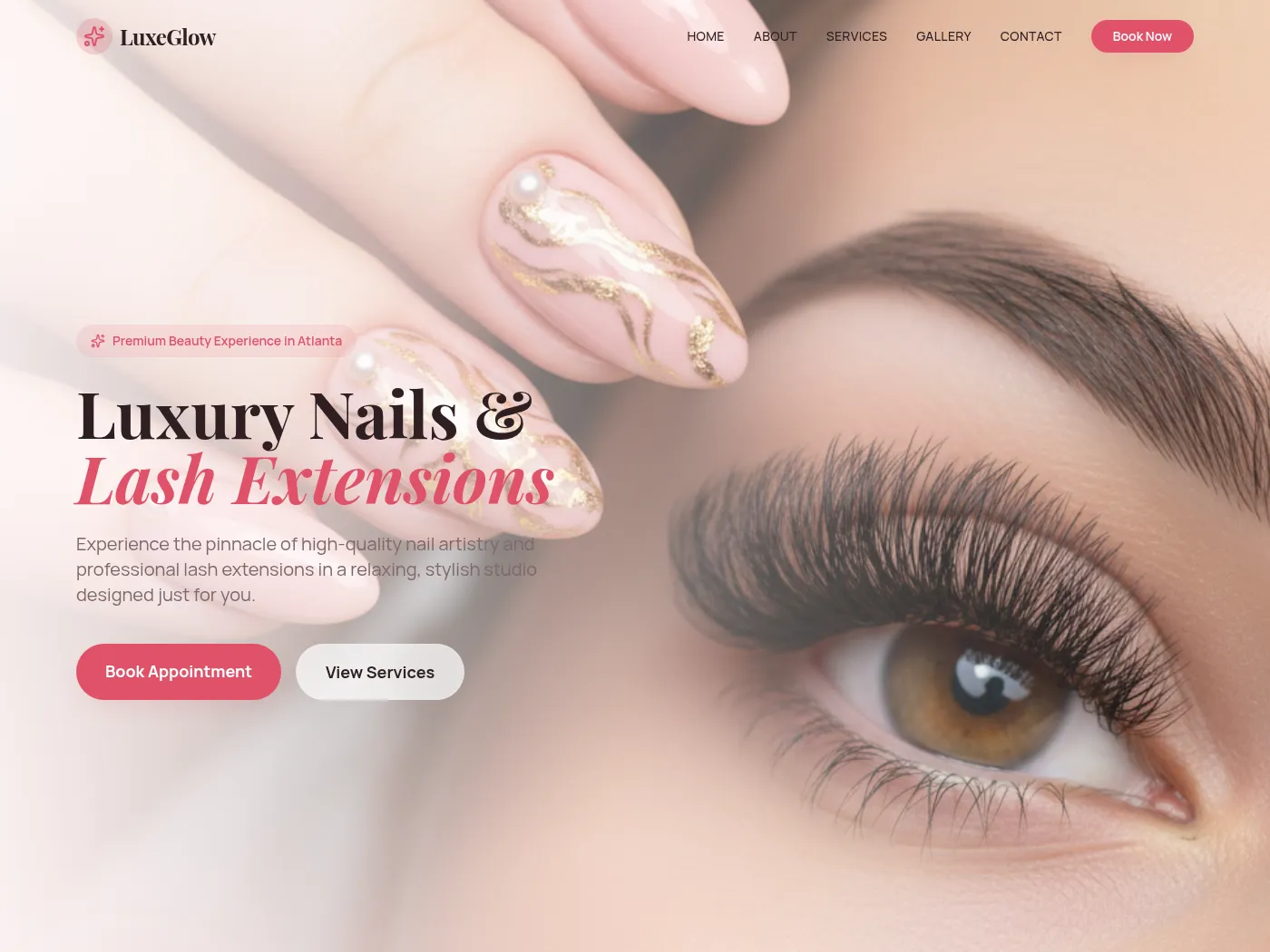 LuxeGlow Studio Website