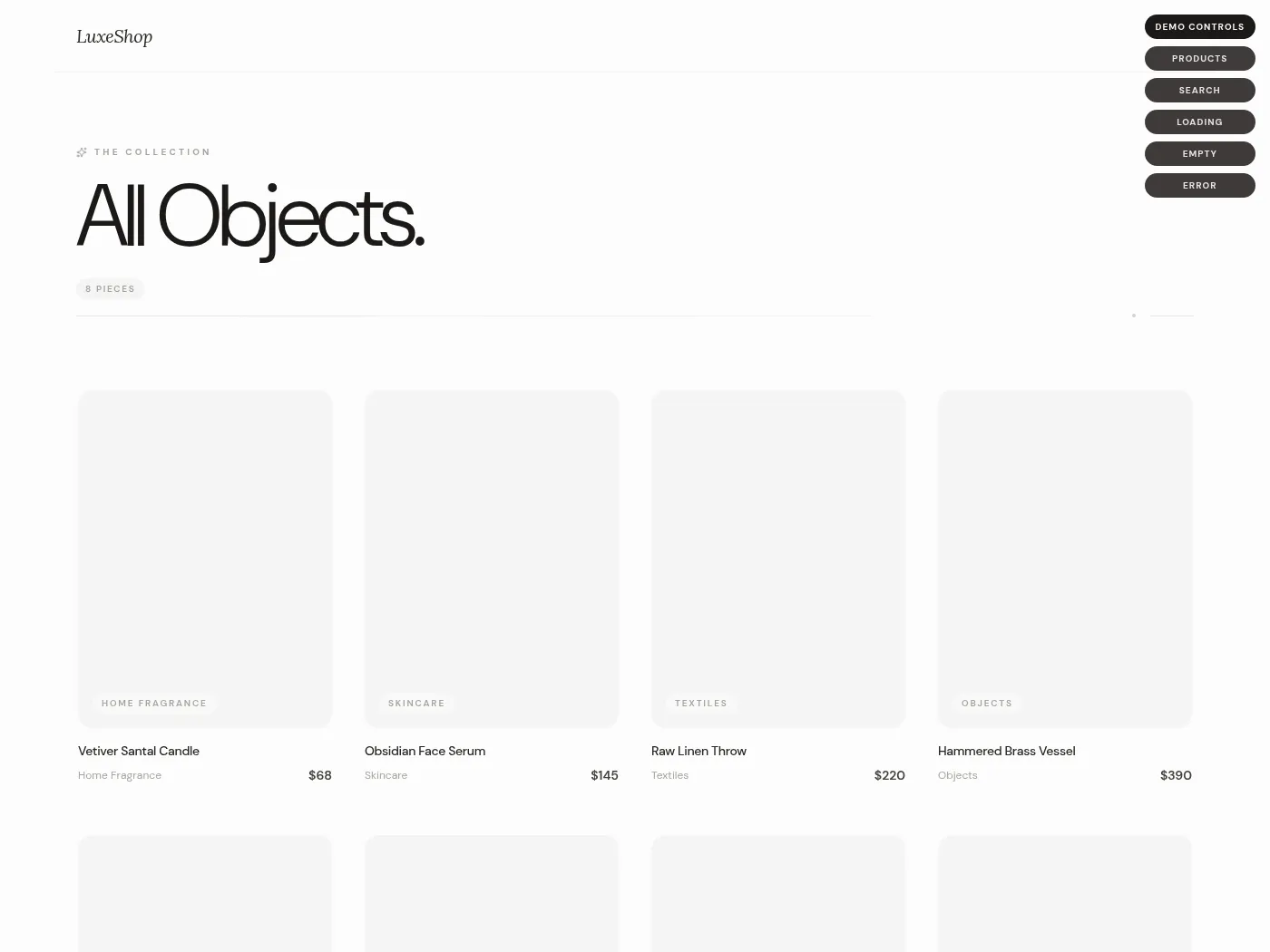 LuxeShop UI Revamp