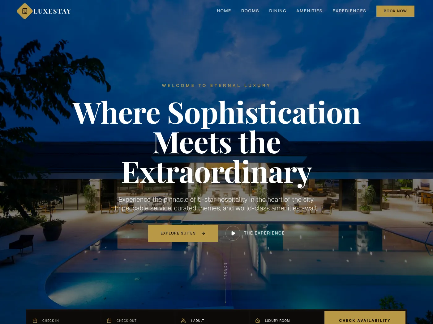 LuxeStay Hotel Website