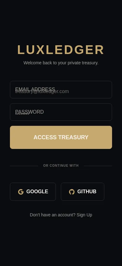 LuxLedger Finance App