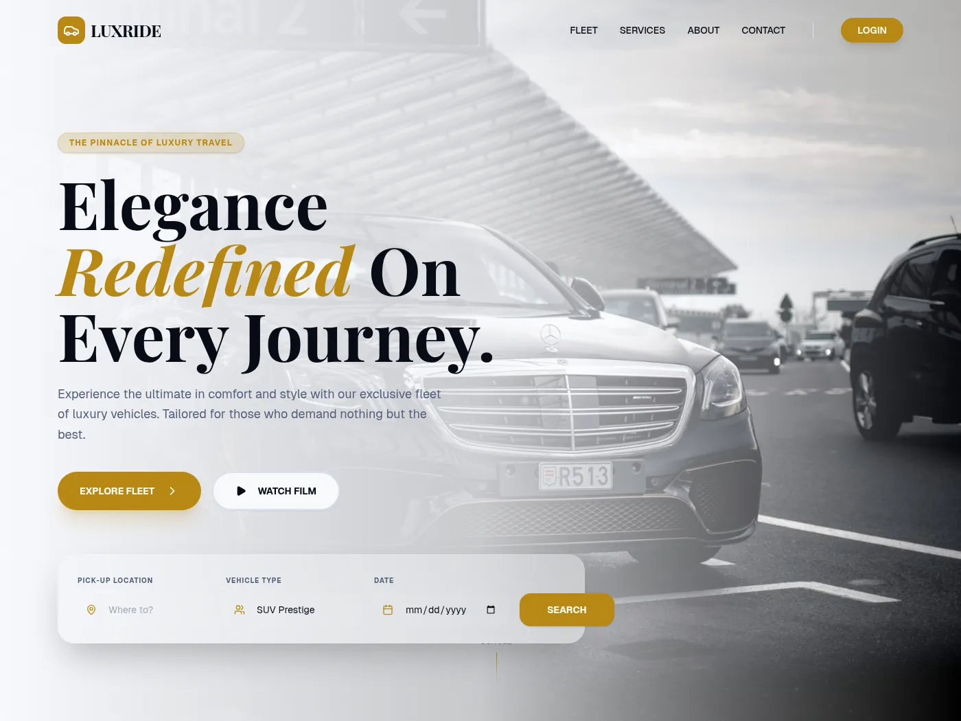 LuxRide Travel Website