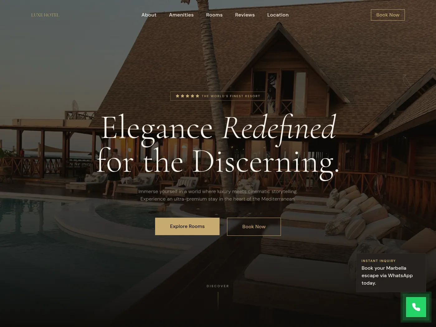 LuxeHotel One-Page Experience