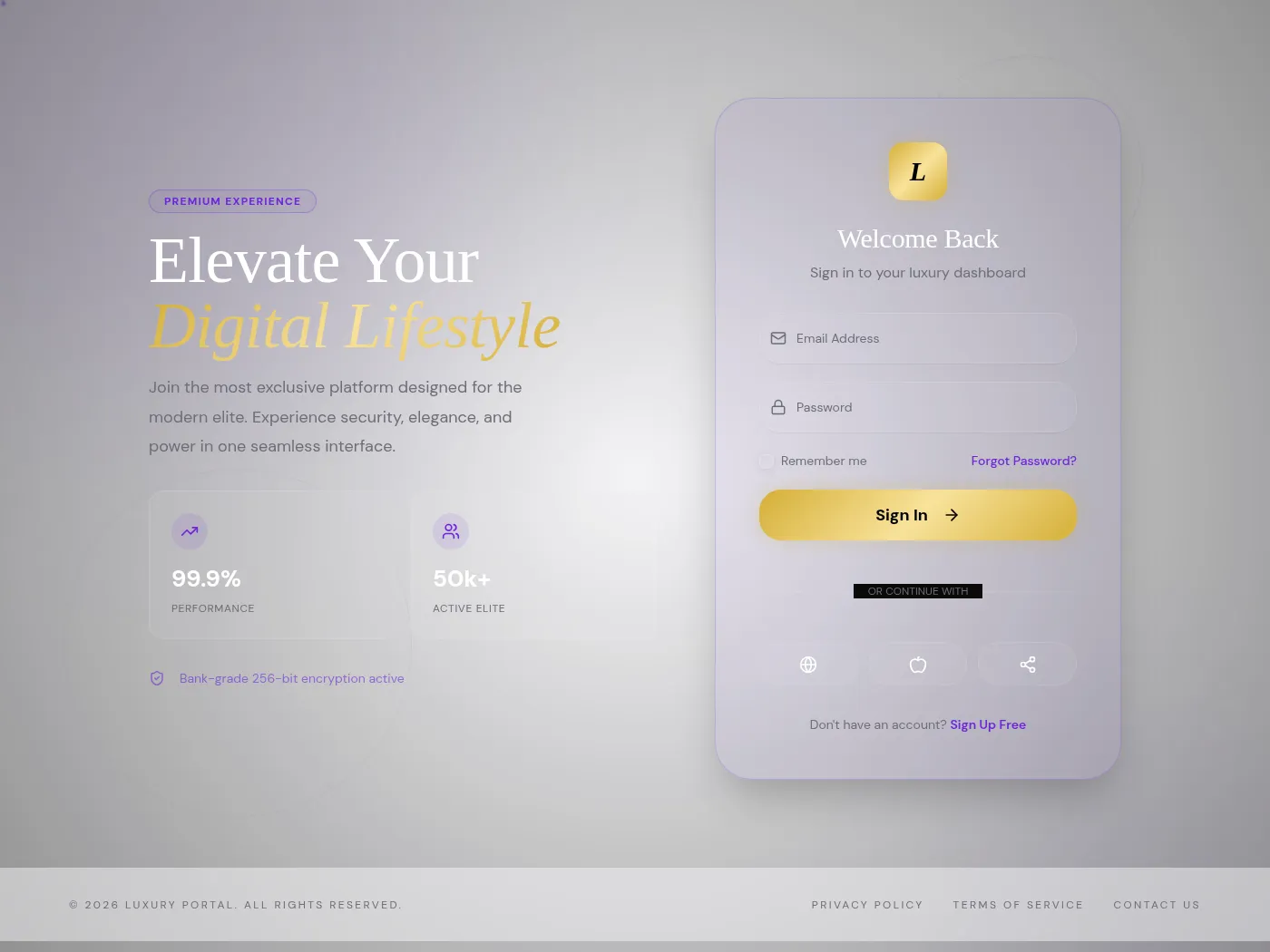 Luxury Login Portal