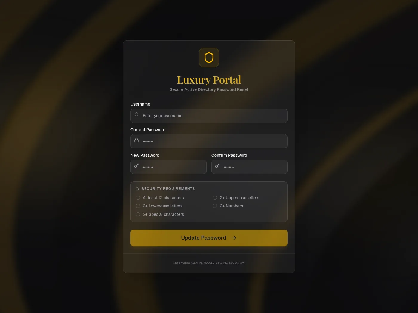 Luxury Password Portal
