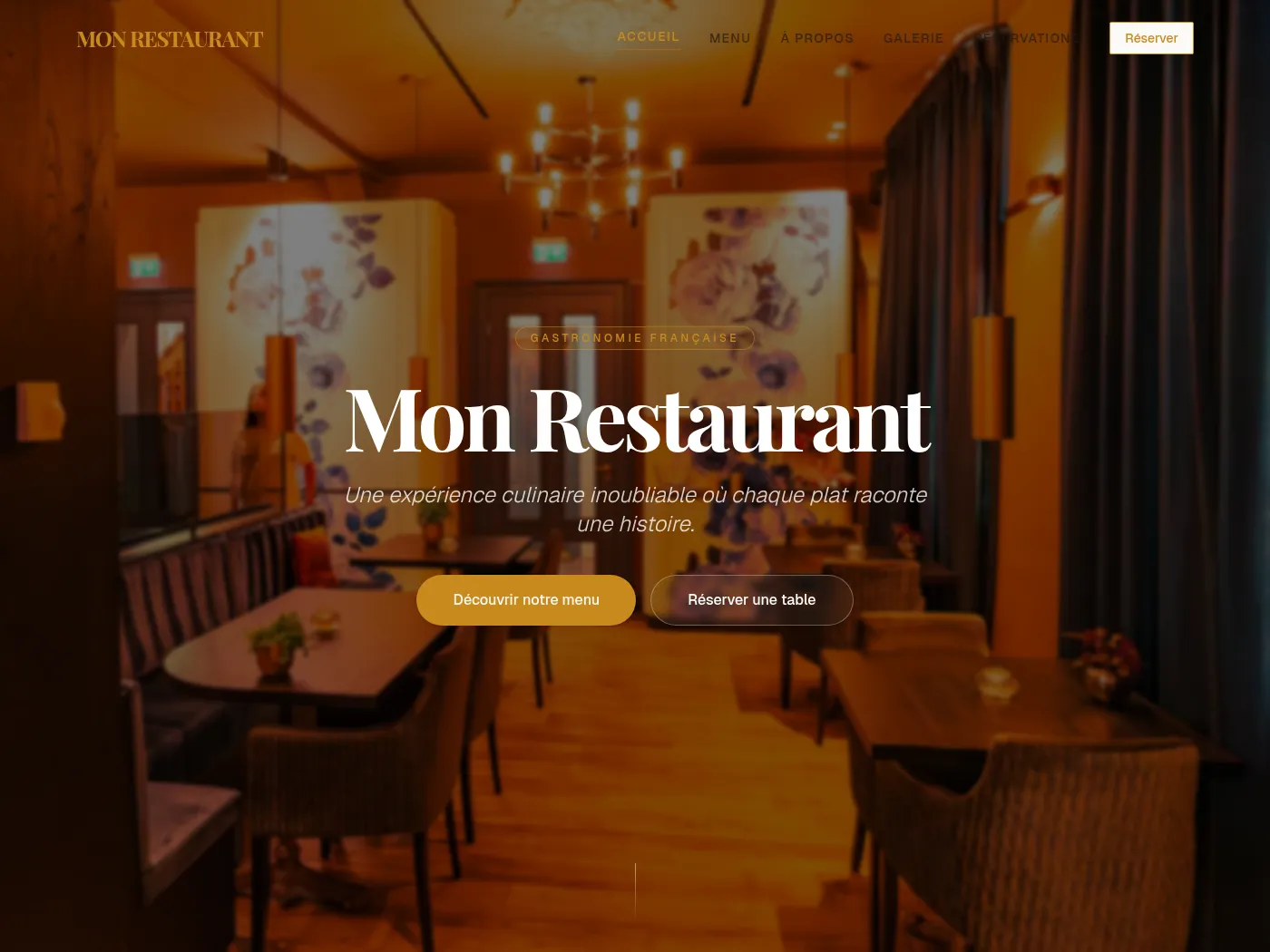 Mon Restaurant Web Mockup