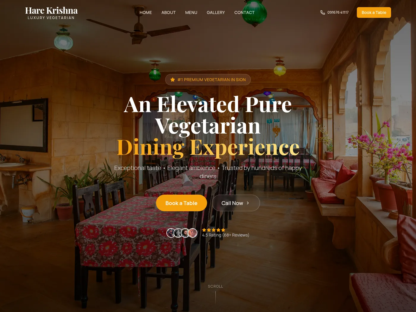 Hare Krishna Luxury Restaurant Site