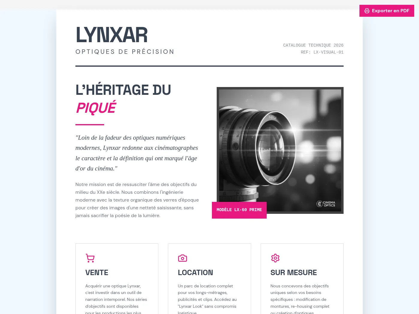 Lynxar Optics PDF Visual
