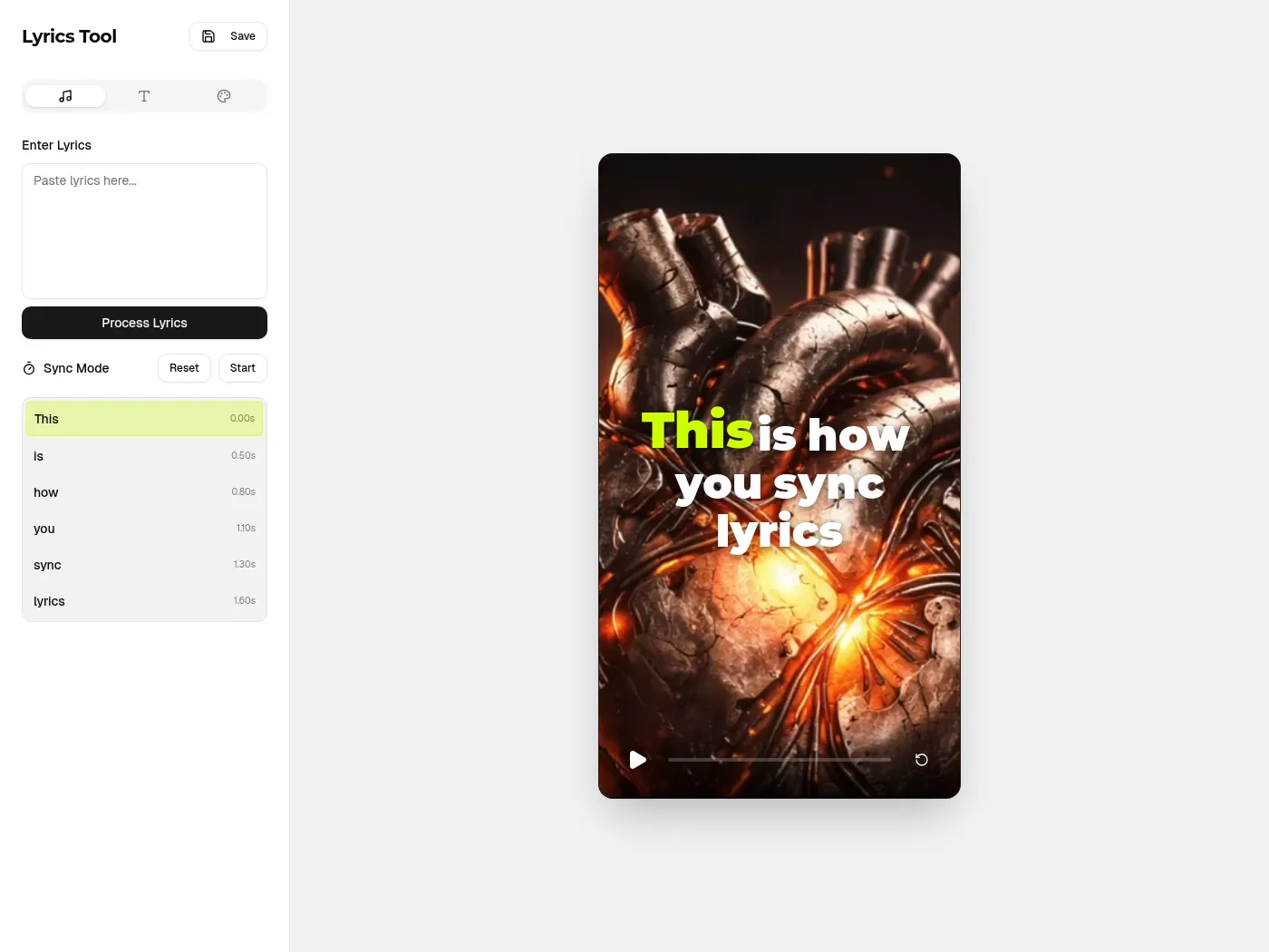 Lyrics Highlighter Tool