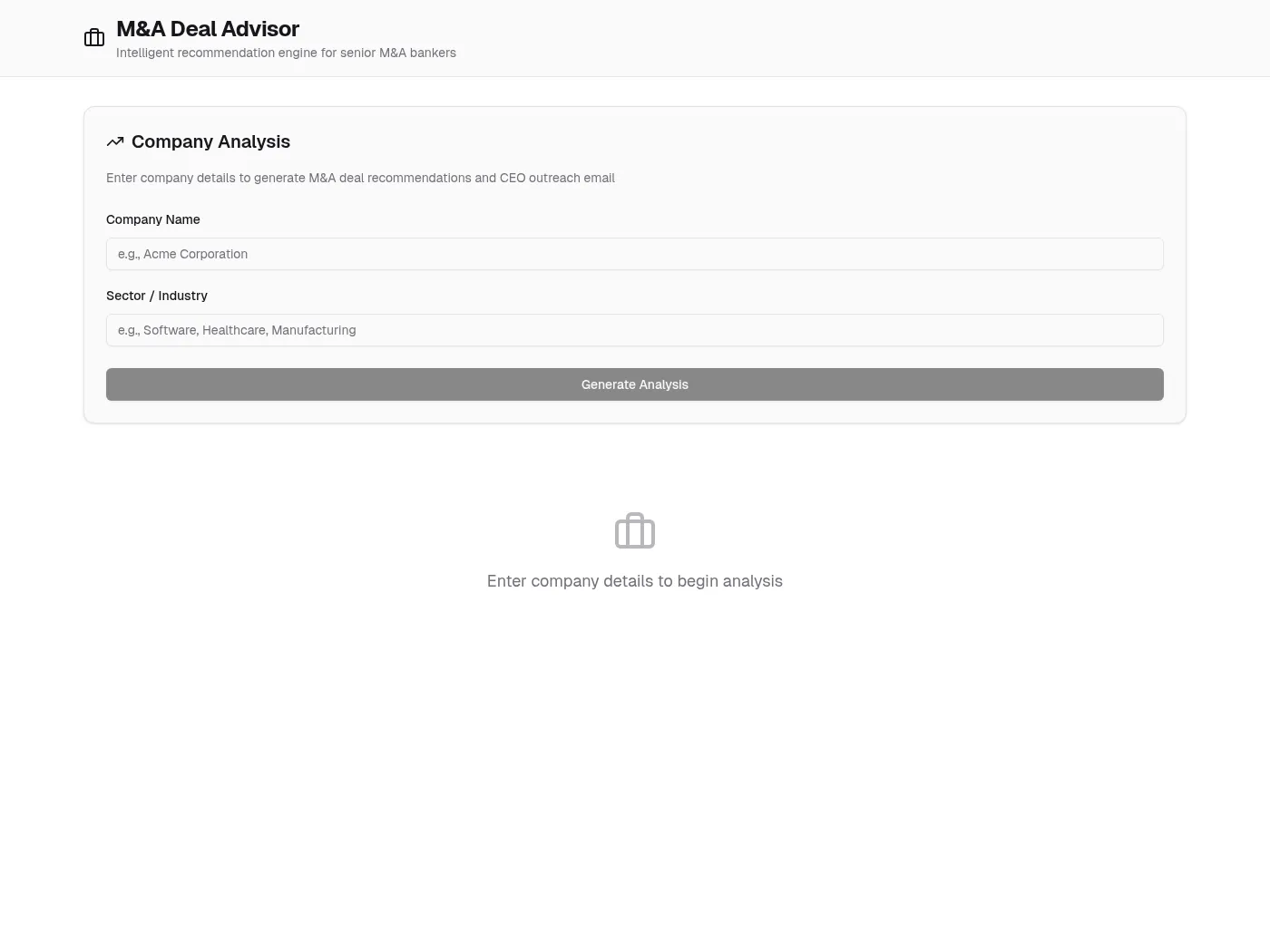 M&A Deal Advisor