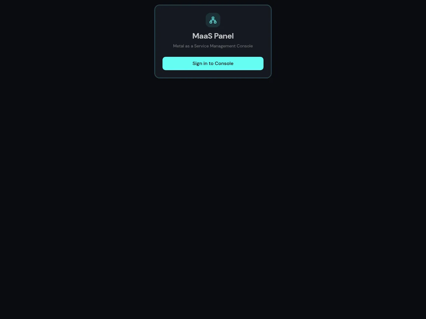MaaS Service Web Panel