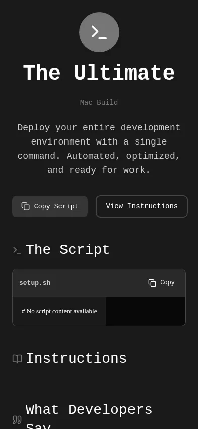 Ultimate Mac Build Script