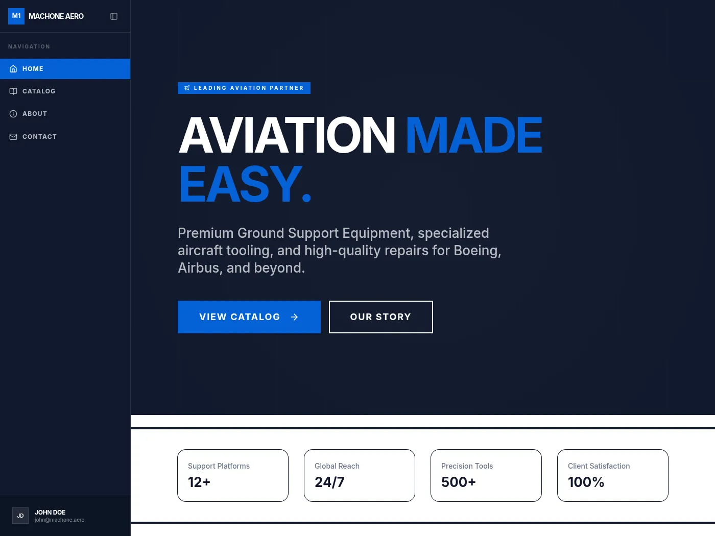 MachOne Aero Catalog Site