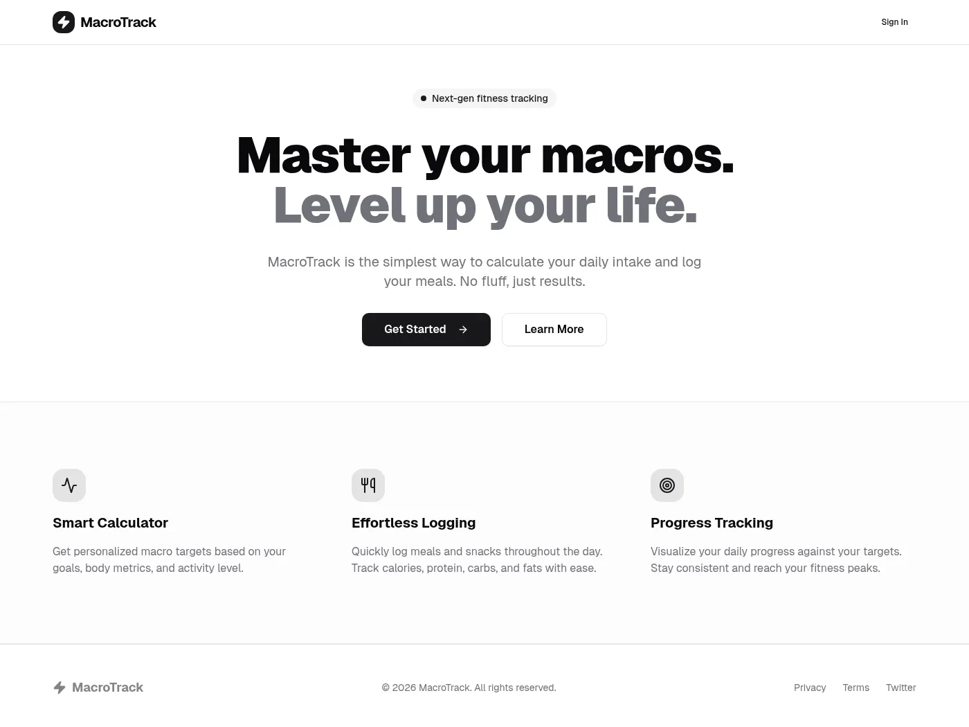 MacroTrack Fitness App