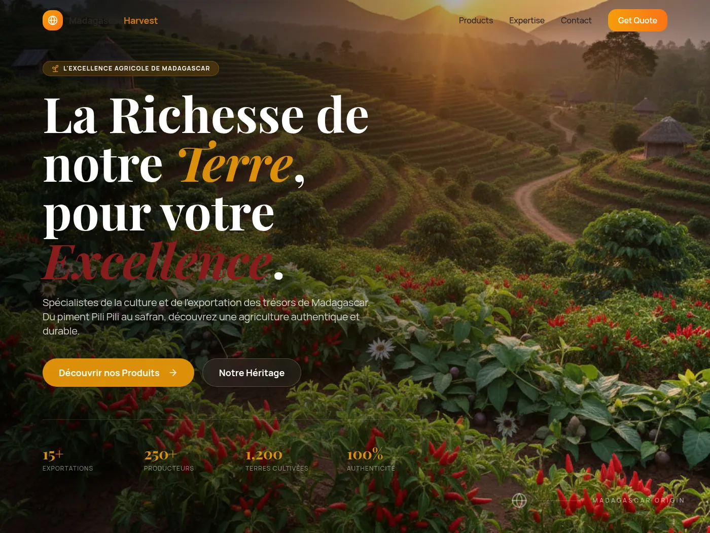 Madagascar Harvest Website