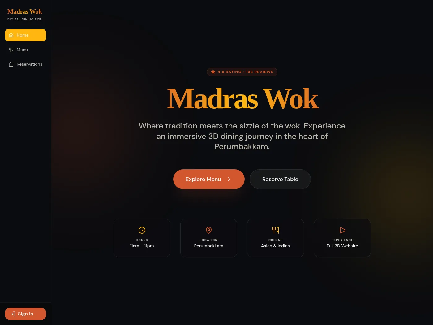 Madras Wok 3D Experience