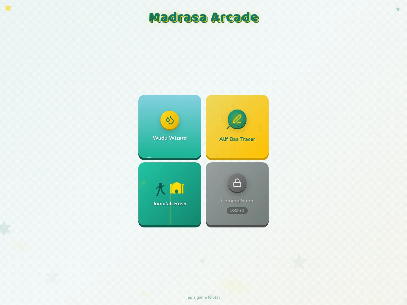 Madrasa Arcade Home UI