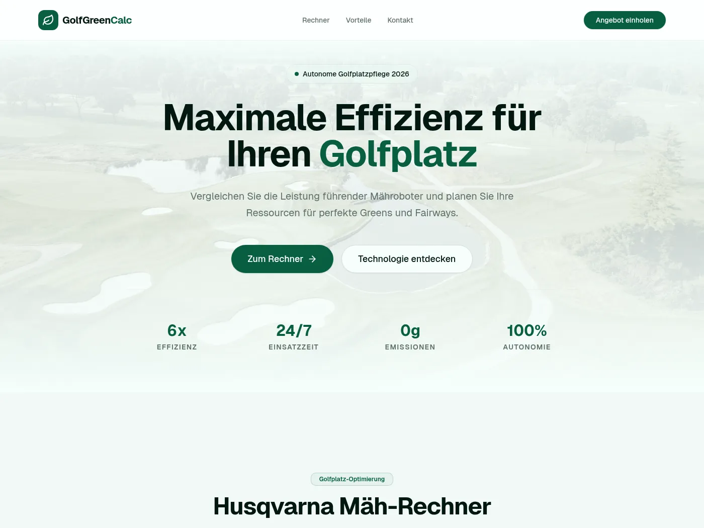 Golfplatz Mäher Rechner