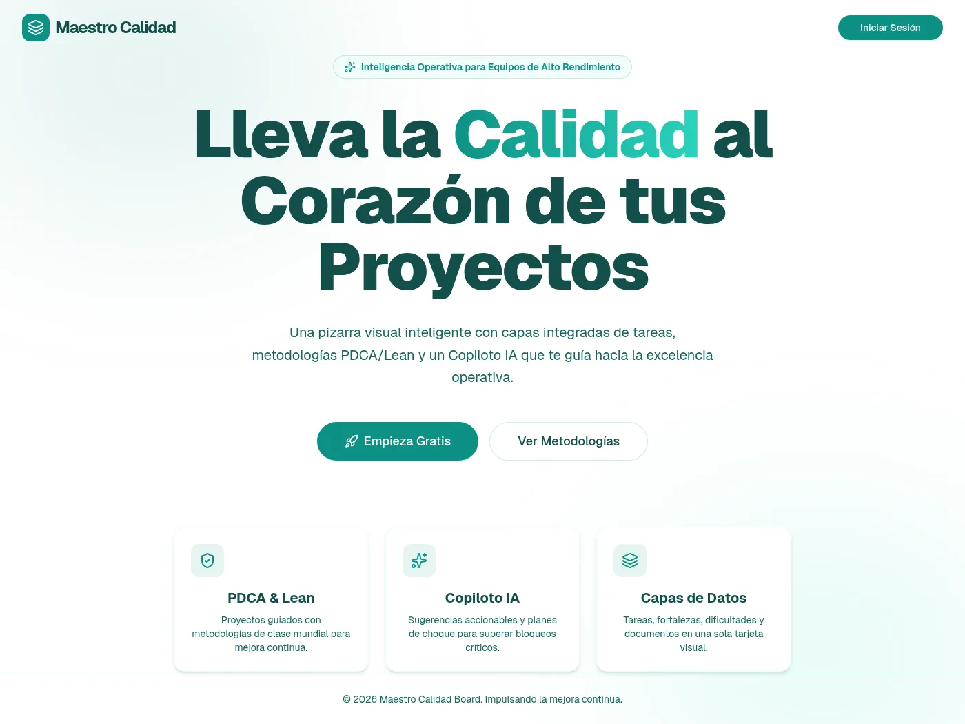 Maestro Calidad Board
