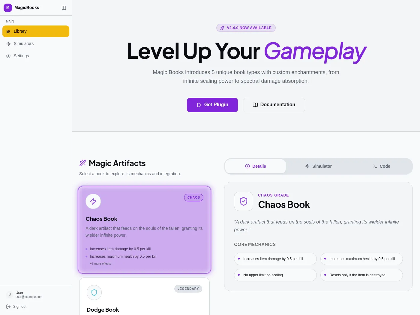 Magic Books Plugin