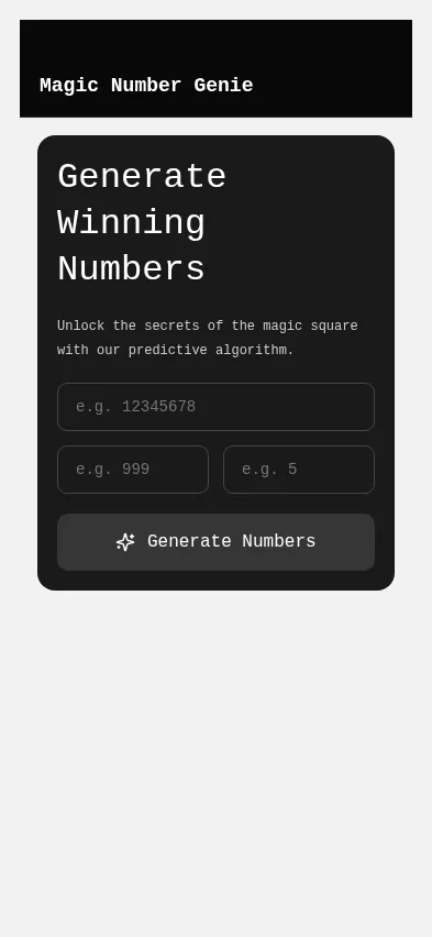 Magic Square Number Genie
