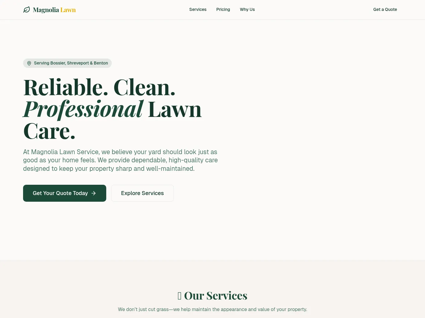 Magnolia Lawn Service Site