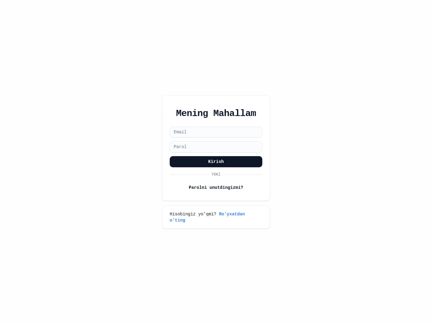 Mening-Mahallam Community Hub