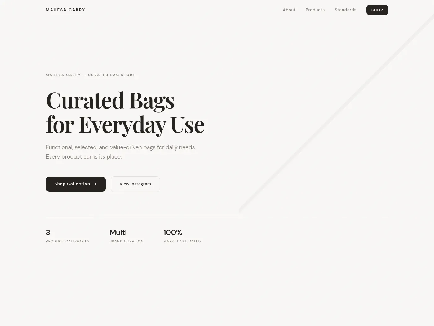Mahesa Carry Brand Site