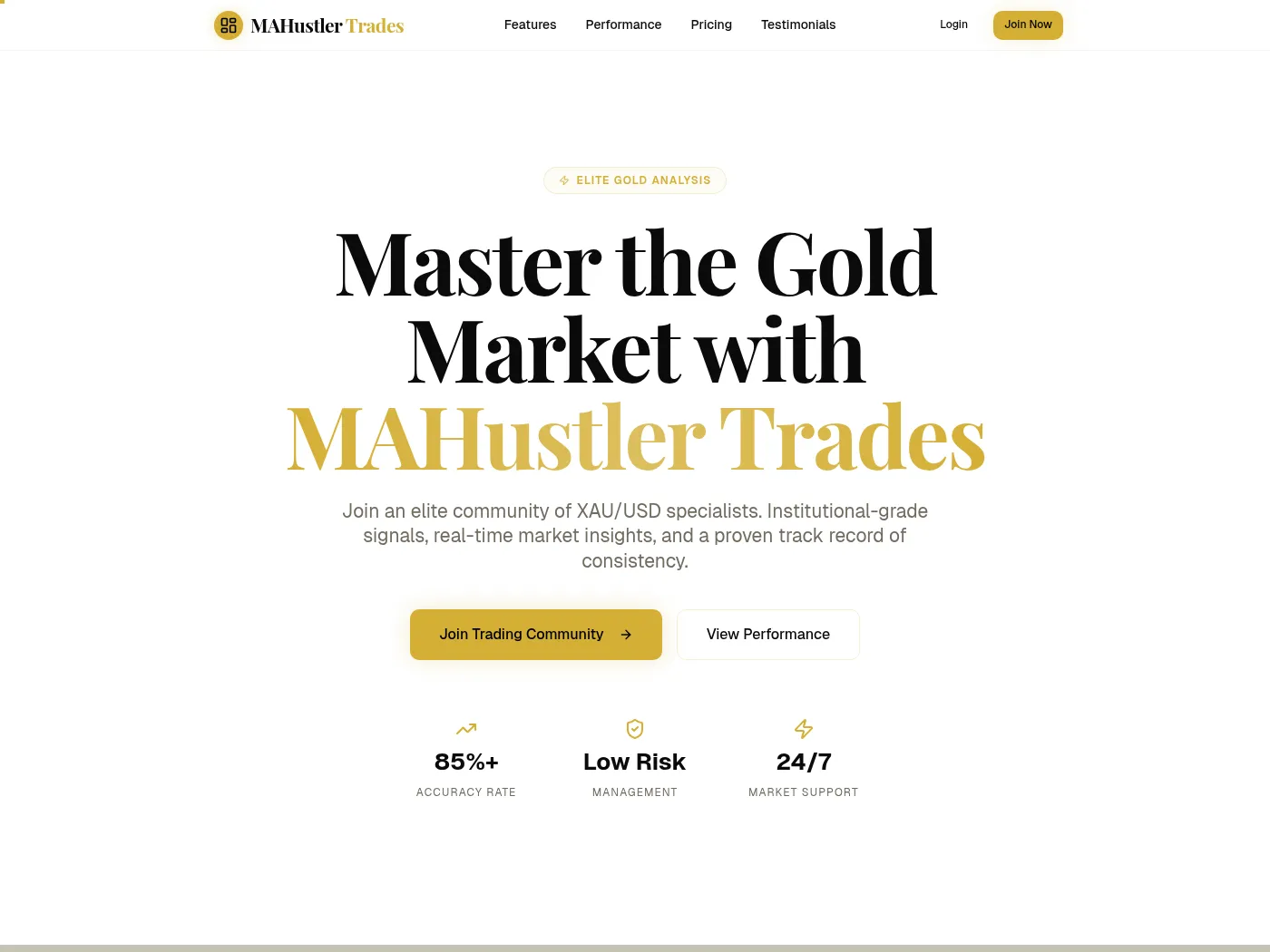 MAHustler Trades Landing